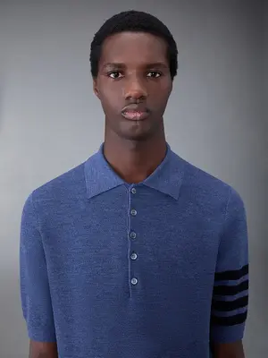 Thom Browne Stripe-detail Short-sleeved Polo Shirt