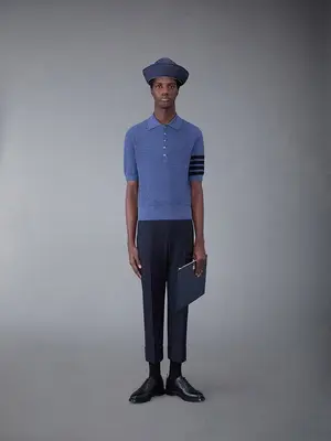Thom Browne Stripe-detail Short-sleeved Polo Shirt