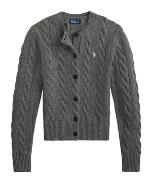 Polo Ralph Lauren Polo Ralph Lauren Cable Knit Crewneck Cardigan Grey