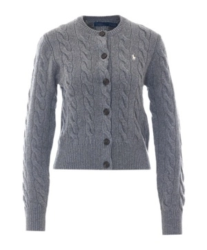 Polo Ralph Lauren Polo Ralph Lauren Cable Knit Crewneck Cardigan Grey