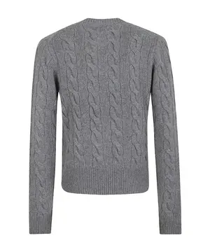 Polo Ralph Lauren Cable Knit Crewneck Cardigan - Grey