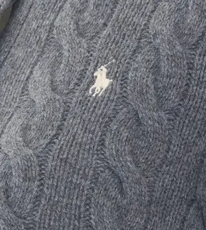 Polo Ralph Lauren Cable Knit Crewneck Cardigan - Grey