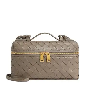 Bottega Veneta Bottega Veneta Woven Leather Vanity Case Limestone
