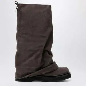 Attico The Attico Robin Suede Combat Boots Gray