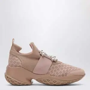 ROGER VIVIER ROGER VIVIER Embellished Fabric And Mesh Trainers Pink