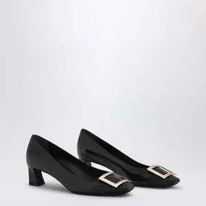 ROGER VIVIER Patent Leather Trompette Pumps With Metal Buckle