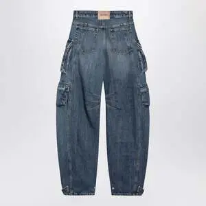 Attico Fern Washed Cargo Trousers - Blue