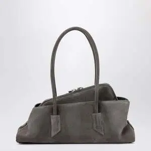 Attico La Passeggiata Small Bag In Suede - Gray