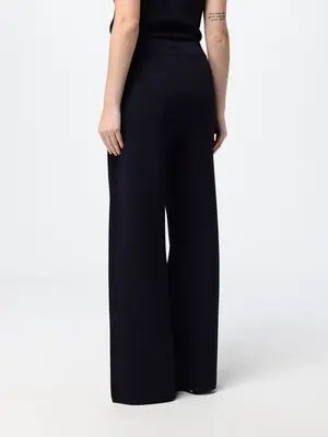 Max Mara Navy Wide Leg Trousers - Blue