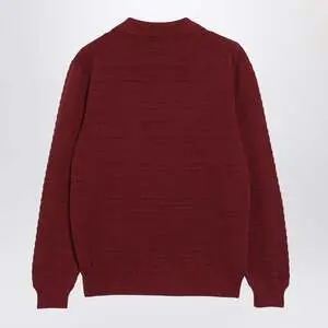 Miu Miu Striped Cotton Pique Polo Sweater - Red