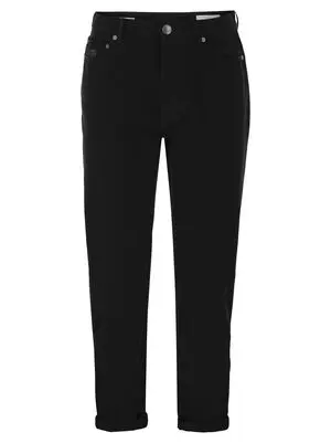 Brunello Cucinelli Five-pocket Cotton Jeans With A Contemporary Silhouette - Black