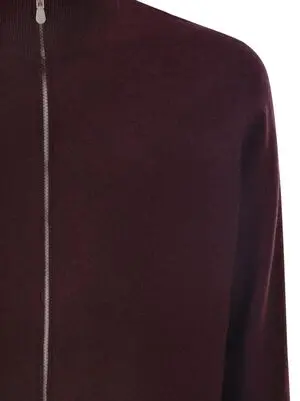 Brunello Cucinelli High-necked Cashmere Cardigan - Red