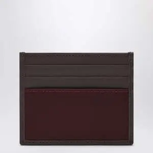 Prada Speedrock Cardholder In Re-nylon And Burgundy Leather