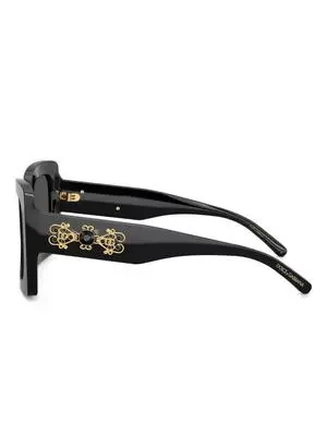 Dolce & Gabbana Embellished Square-frame Sunglasses - Black