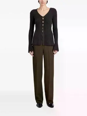 Proenza Schouler Valeria Ribbed Cashmere V-neck Cardigan