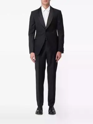 Emporio Armani Shawl-lapel Virgin-wool Suit - Black