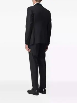 Emporio Armani Shawl-lapel Virgin-wool Suit - Black