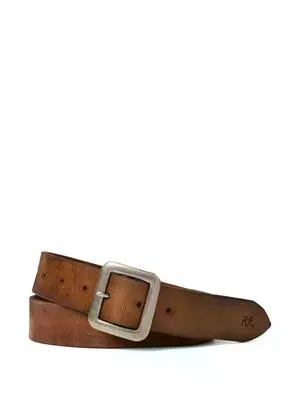 Ralph Lauren Leather Belt With Silver-tone Buckle