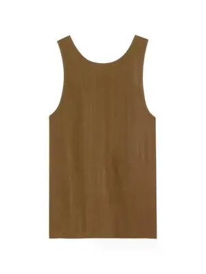 Saint Laurent Cassandre Ribbed Cotton Tank Top