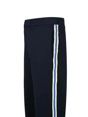 Commas Crochet-stripe Jersey Trousers