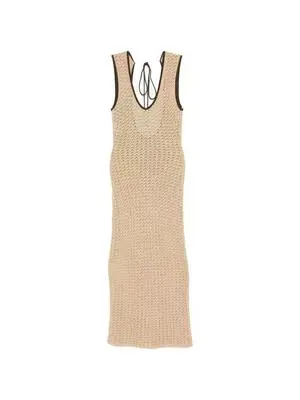SIR. Crochet Knit Maxi Dress With Open Back