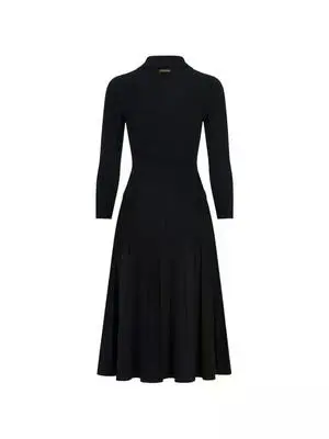 Michael Kors Ribbed Knit Pleated Midi Dress