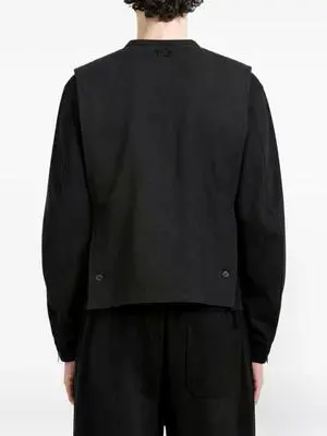 Y3 Collarless Double-breasted Jacket