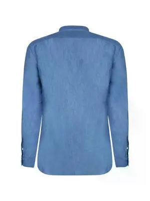 DELL'OGLIO Band-collar Long-sleeve Shirt