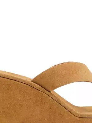 ANCIENT GREEK SANDALS Suede Wedge Sandals - Neutrals