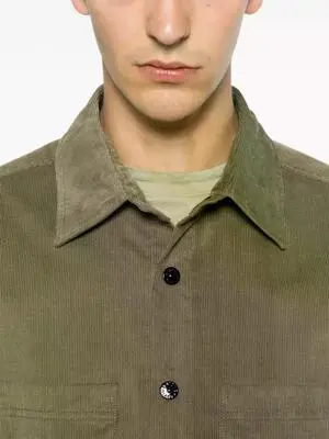 Stone Island Corduroy-texture Logo-patch Shirt