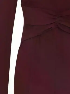 Alberta Ferretti Midi Ruched Waist Long Sleeve Dress