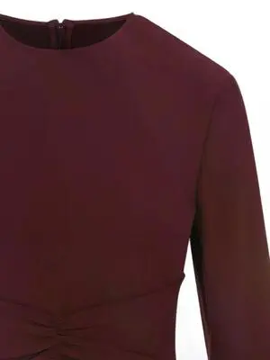 Alberta Ferretti Midi Ruched Waist Long Sleeve Dress