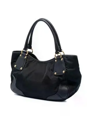 Prada Tessuto Handbag With Leather Trim - Black