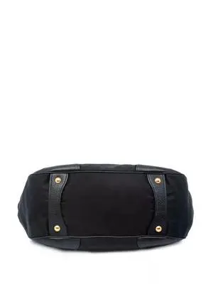 Prada Tessuto Handbag With Leather Trim - Black