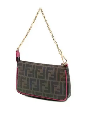 Fendi Zucca Spalmati Chain Pochette Shoulder Bag