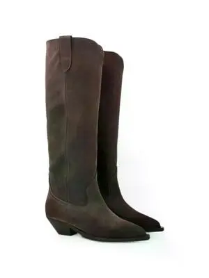 NOTABENE Antoinette Suede Pointed-toe Boots