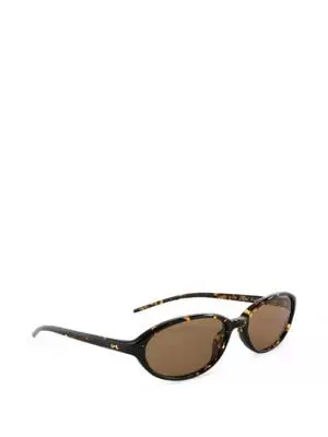 Chimi Ellipse Tortoiseshell-effect Oval-frame Sunglasses - Brown