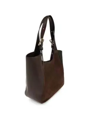 Furla Suede-panel Leather Shoulder Bag