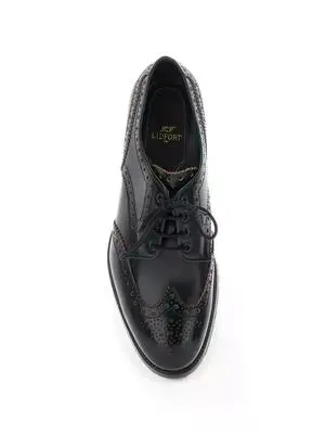 LIDFORT Leather Lace-up Derby Shoes With Brogue Detailing