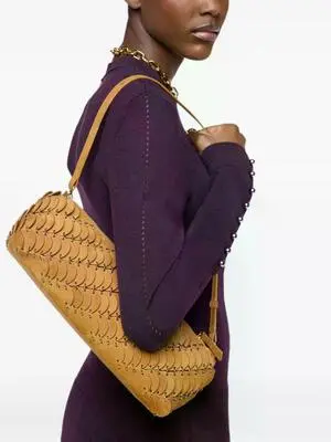Rabanne Disc-embellished Leather Shoulder Bag - Brown