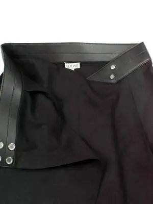 Loewe Leather-trim Wrap Mini Skirt