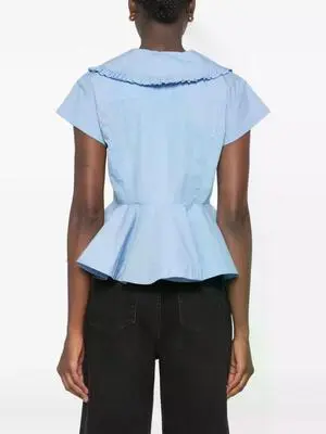 GANNI Ruffled Peplum Blouse