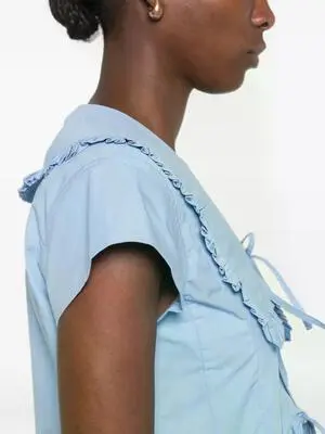 GANNI Ruffled Peplum Blouse