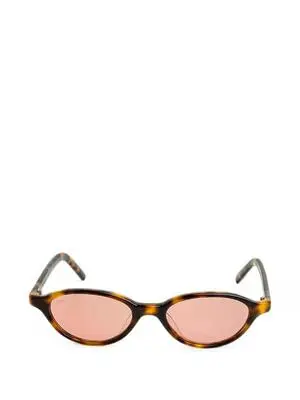 AKILA Oval-frame Sunglasses - Brown
