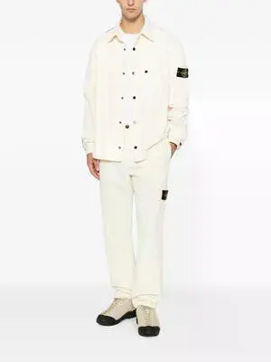 Stone Island Corduroy Trousers With Compass Motif