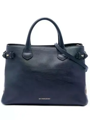 Burberry Leather And House Check Banner Satchel