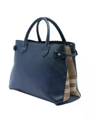 Burberry Leather And House Check Banner Satchel