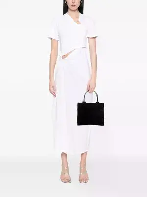 Gucci Suede Metal Handle Bag Handbag