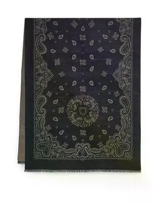 FERRAGAMO Arabesque Print Stole - Blue
