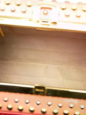 Prada Saffiano Vernice Pyramid Studded Frame Bag Handbag